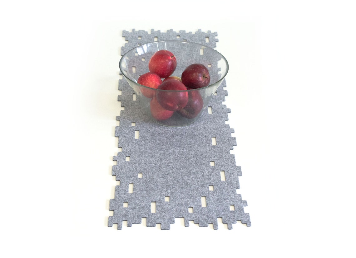 Gray Table Runner / Felt Runner /moderntable Decoration/ - Etsy
