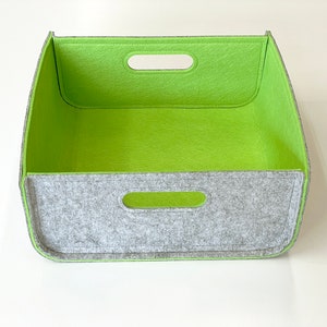 Felt Storage Basket / Light Gray Color Inside Storage Bin / - Etsy