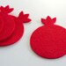 Red Coasters / Pomegranate / Felt Coasters / Red Decor - Etsy