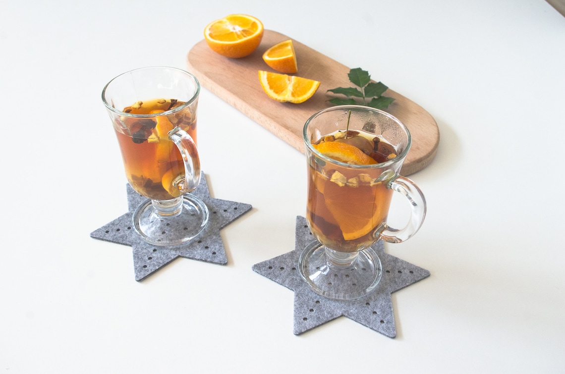 Stars Coasters / Set Felt Coasters / Christmas Decoration / | Etsy