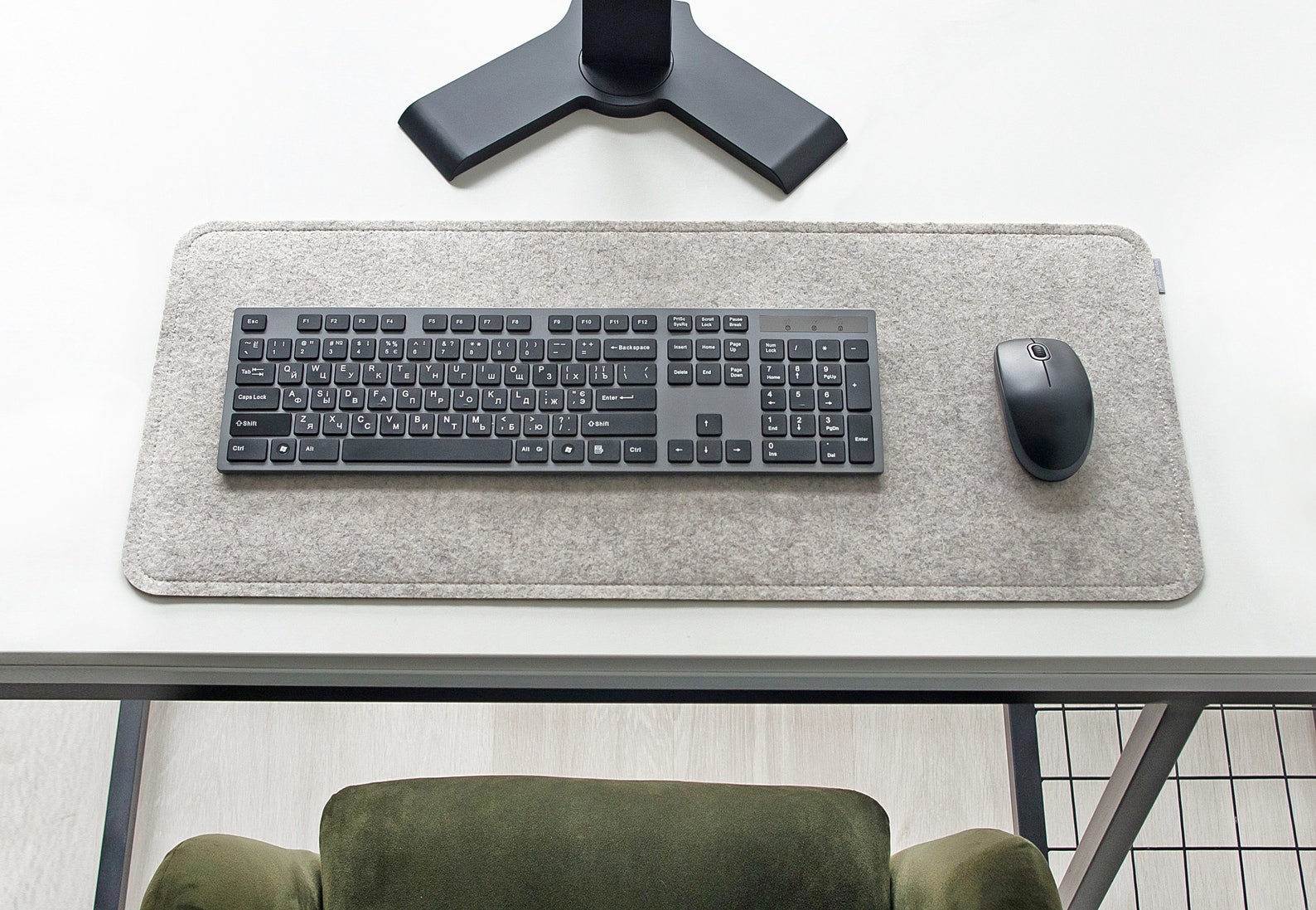 Oatmeal Color Desk Mat /laptop Mat / Felt Desk Pad /home - Etsy Canada