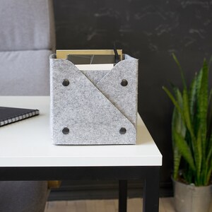 Storage Bin With Metal Buttons / Storage Box / Organizer / Collapsible ...