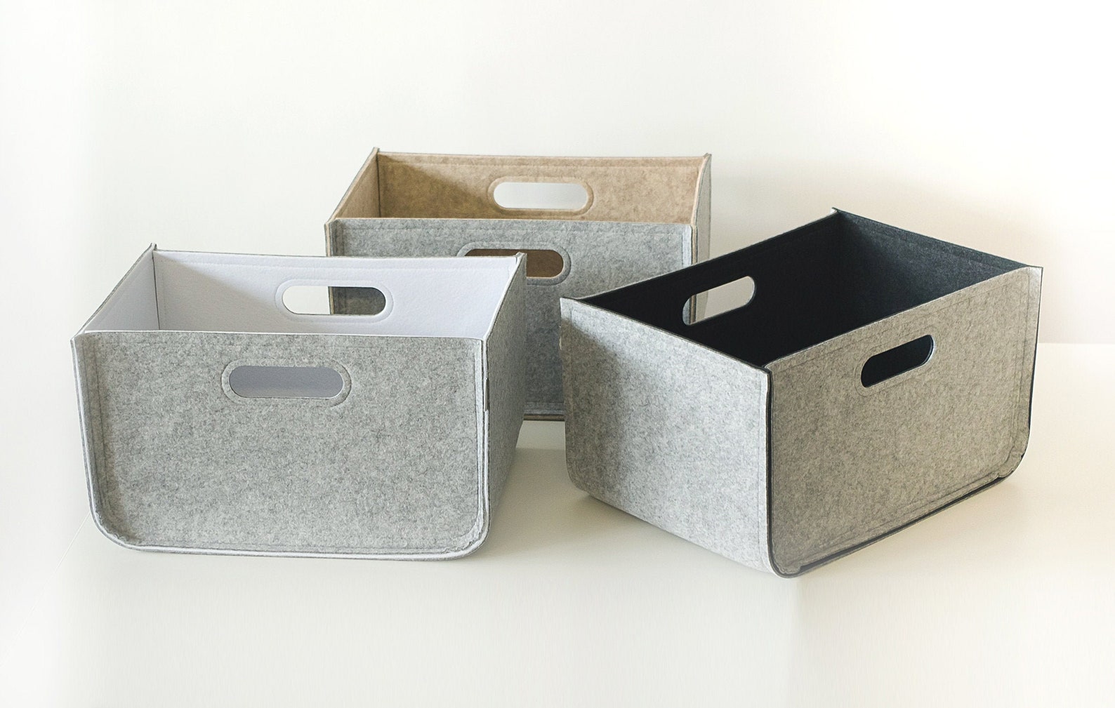 Modern Storage Baskets / Set of 2 / Felt Storage Bin / - Etsy