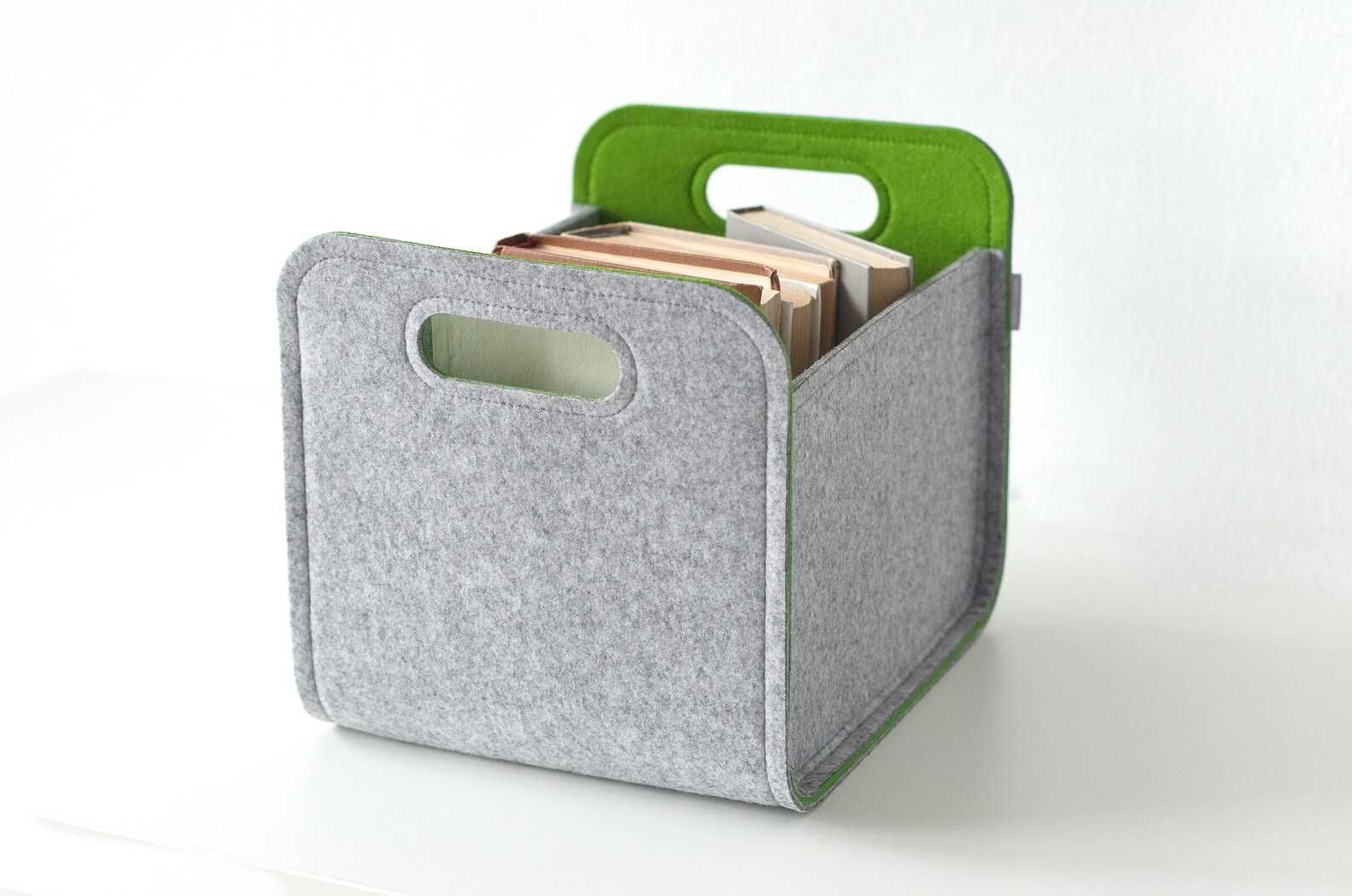 Light Gray and Colorful Felt Storage Bin / Household Storage / - Etsy
