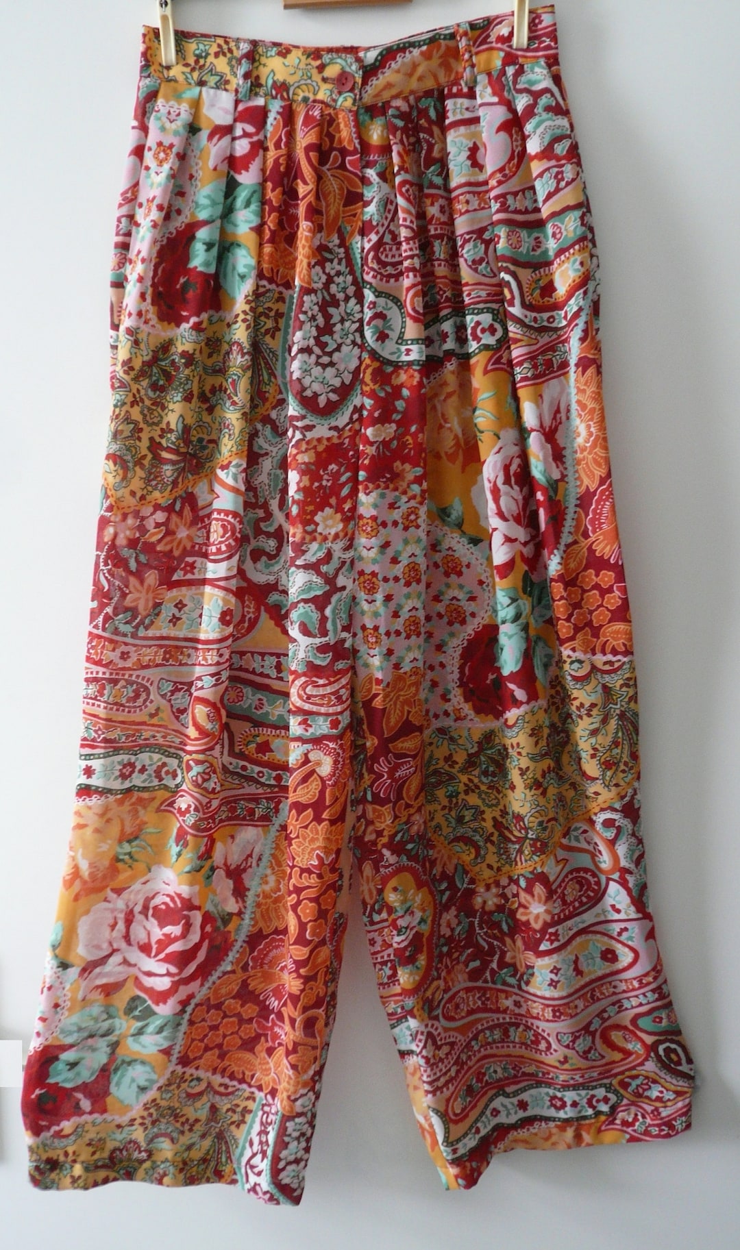 90s Y2k Kenzo Jungle Pants XS S Cropped, Highwaist, Wideleg Pants - Etsy