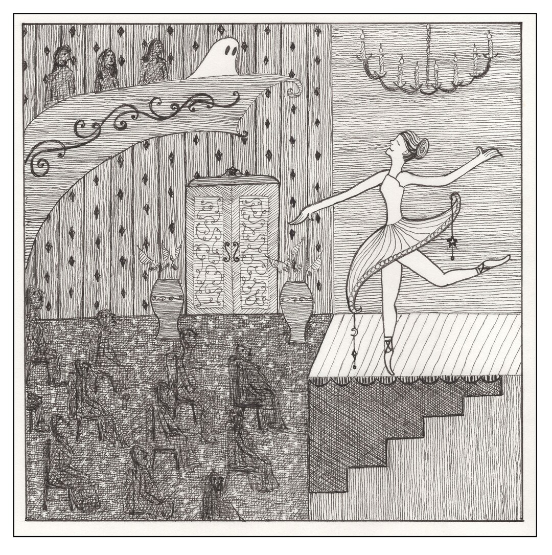 Ghost at the Ballet Art Print, Whimsical Art, Ghost Art, Ballet Art ...