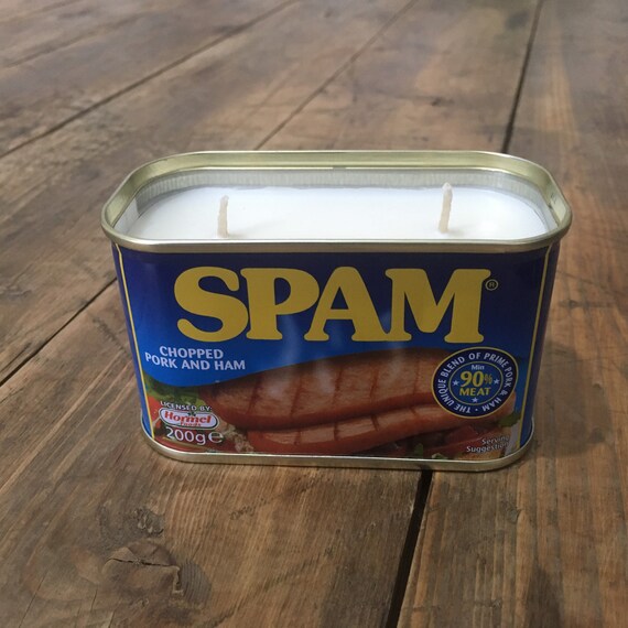 Spam Candle Double Wick Rapeseed Wax Candle in an Upcycled - Etsy