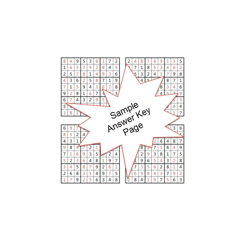 Medium hard Sudoku Puzzles Answer Keys E book 200 Printable Etsy Medium hard Sudoku Puzzles Answer Keys E book 200 Printable Etsy