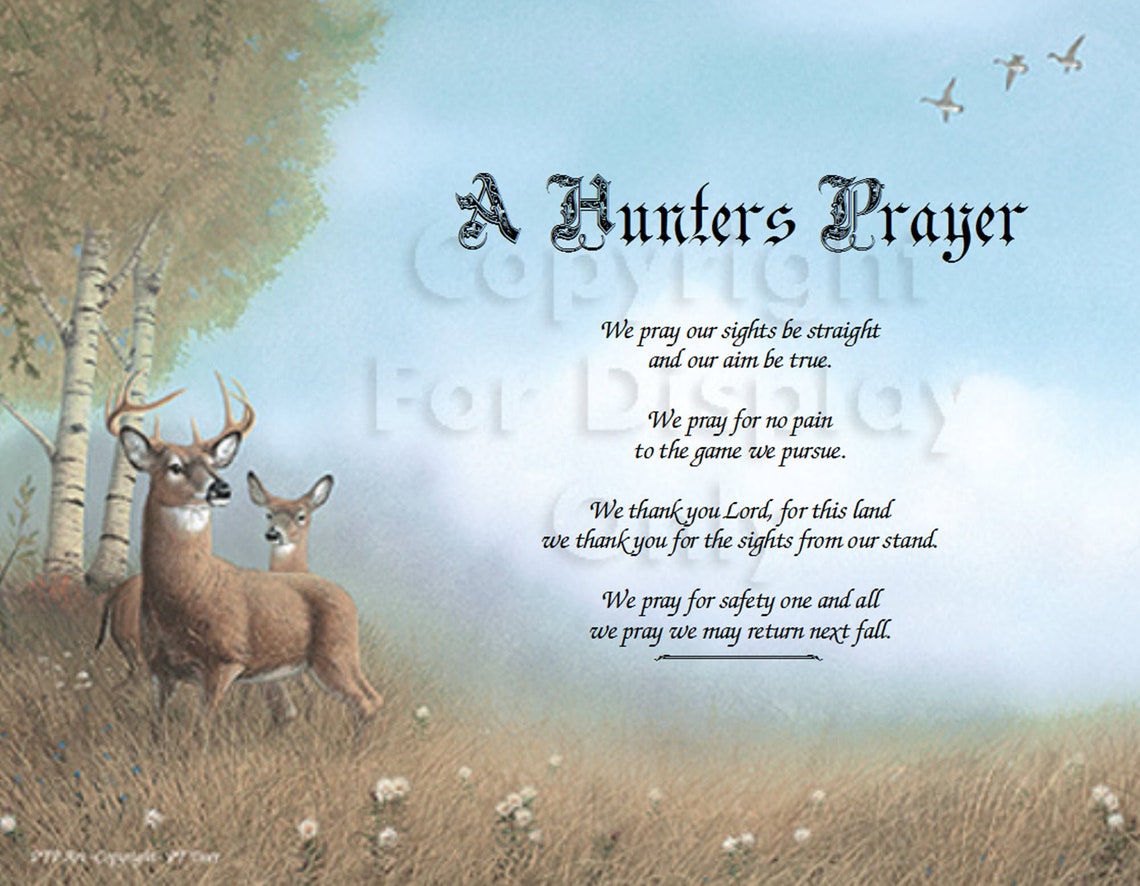 A Hunter's Prayer Scenic Two Deer Outdoors Art Back Drop | Etsy