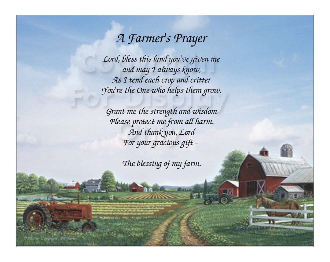 Farmer's Prayer Scenic Farmland Art Farm Back Drop 8.5 X - Etsy