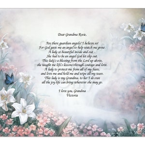 Dear Grandma Poem Beautiful Floral Lily Art 8.5 X 11 - Etsy