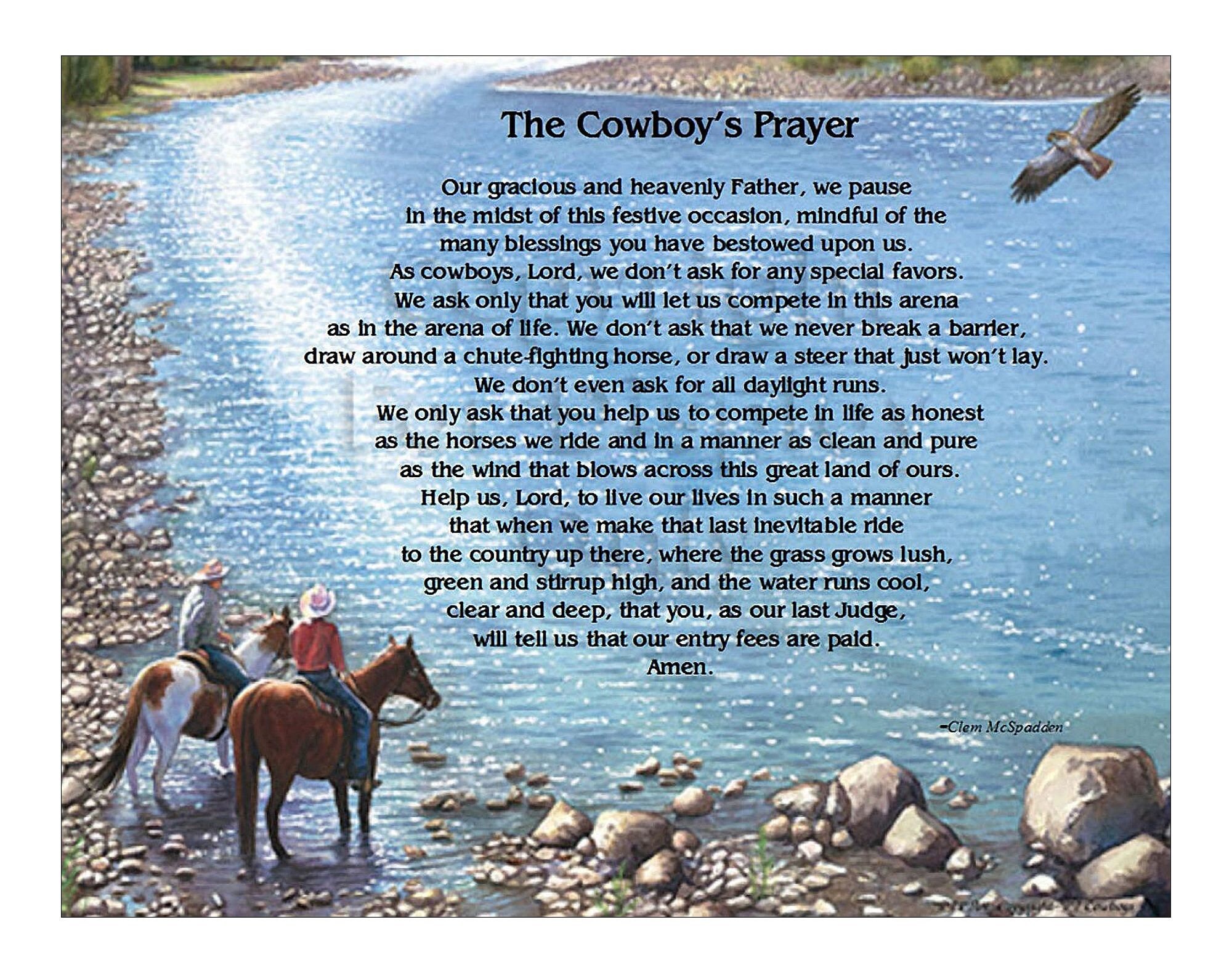 Cowboy's Prayer Scenic Western Cowboy Art 8.5 X 11 - Etsy