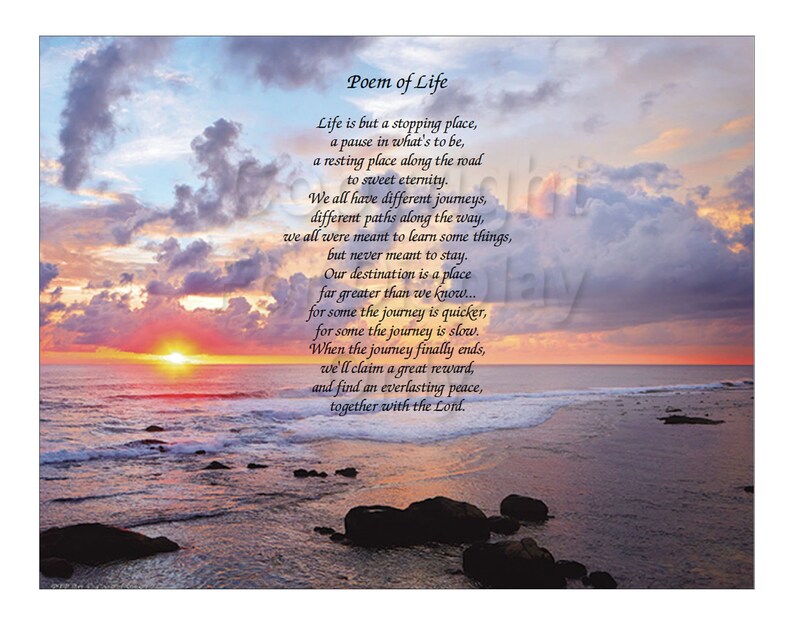 Poem of Life Verse Scenic Coastal Sunset Art 8.5 X 11 - Etsy