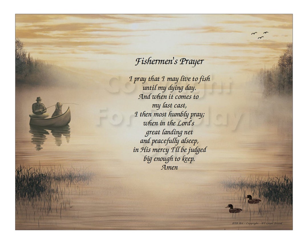 Fisherman's Prayer Scenic Loyal Friend Fishing Back Drop 8.5 X 11 - Etsy