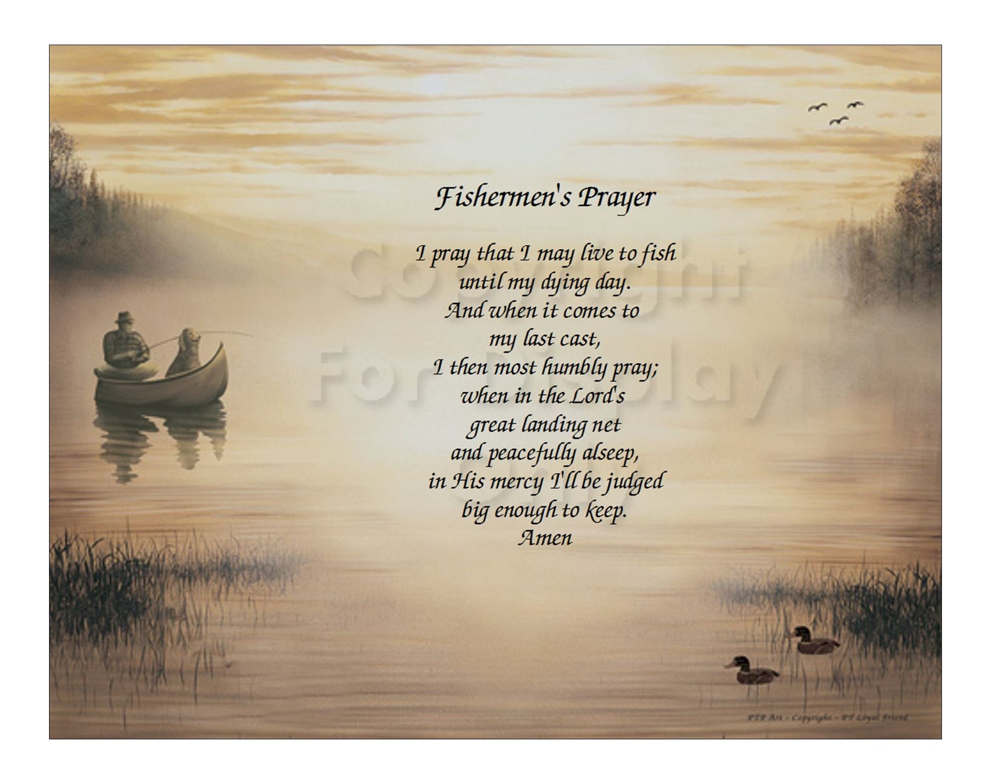 Fisherman's Prayer Scenic Loyal Friend Fishing Back Drop 8.5 X 11 - Etsy