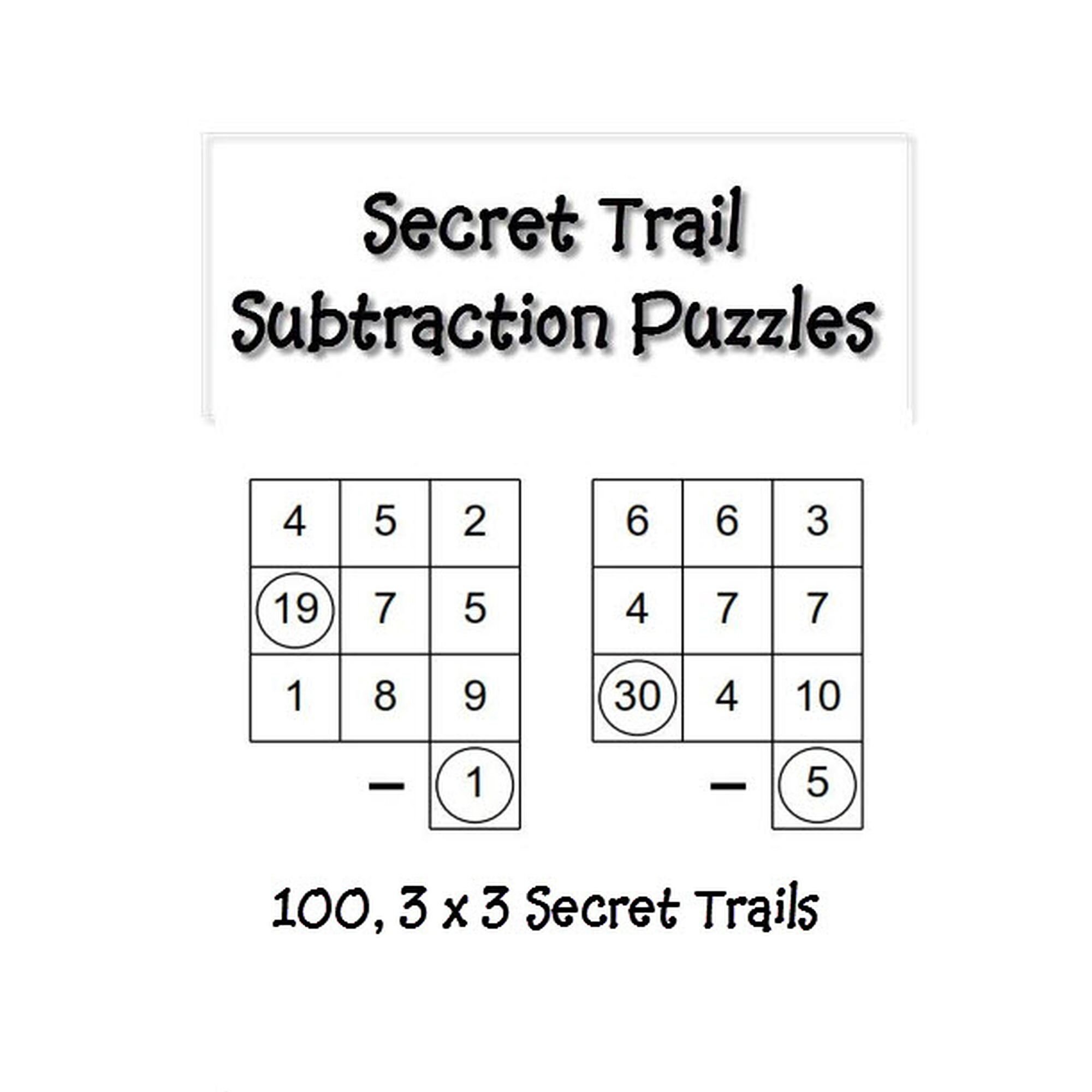 Basic Math Secret Trail Puzzles Educational Addition | Etsy
