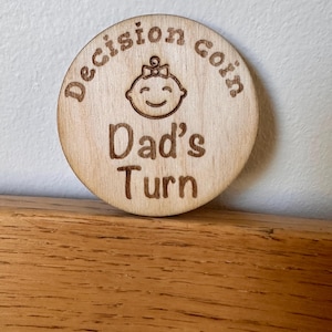 New Parent Decision Flip Coin | Dad Turn Coin | Mom Turn Coin | Parent ...
