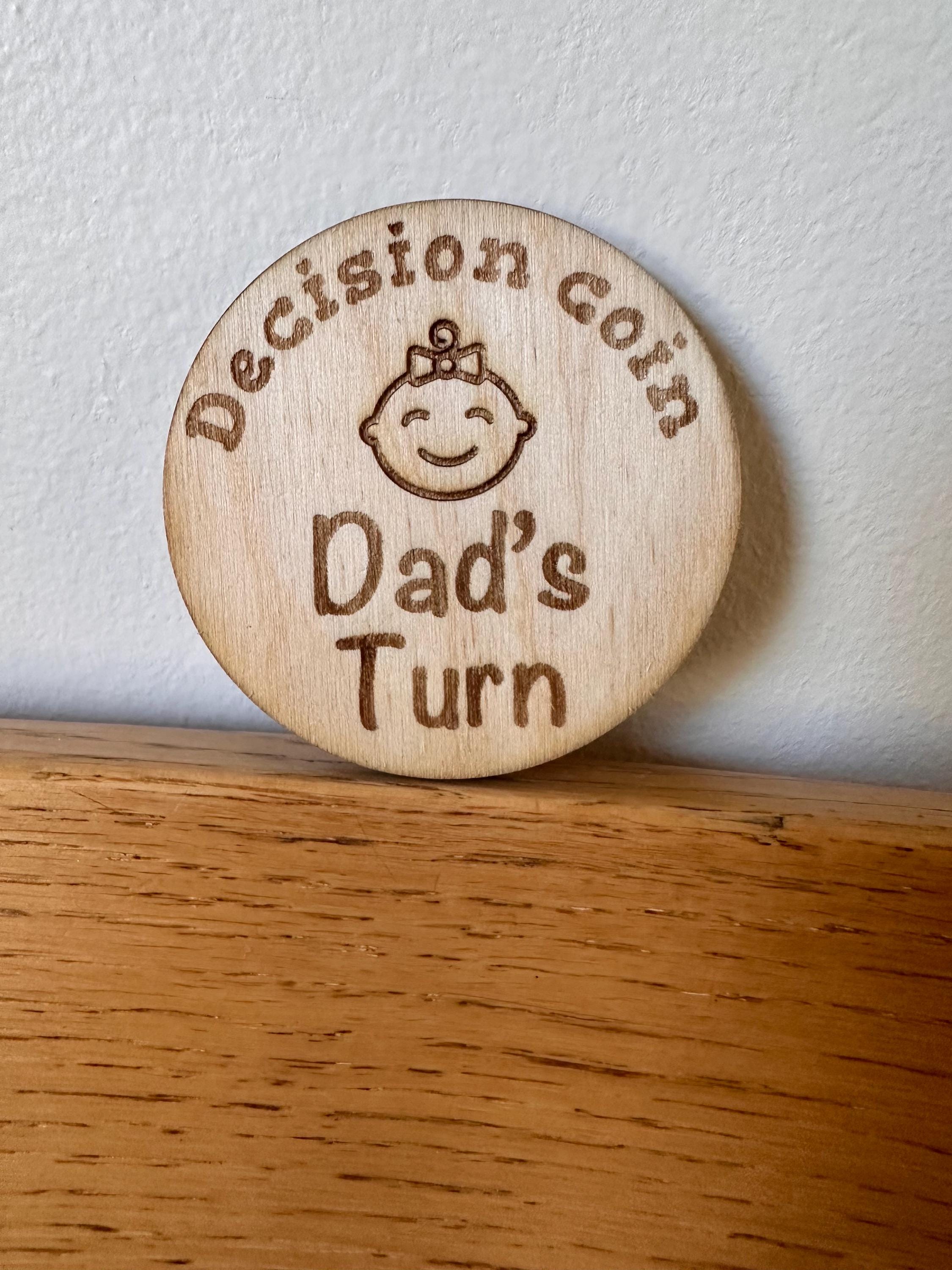 New Parent Decision Flip Coin | Dad Turn Coin | Mom Turn Coin | Parent ...