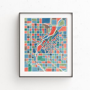 Denver Map Watercolor Print Denver Watercolor Colorado | Etsy