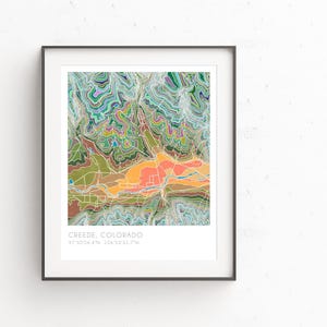 Creede Colorado Map, Watercolor Print, Topographic Map - Etsy
