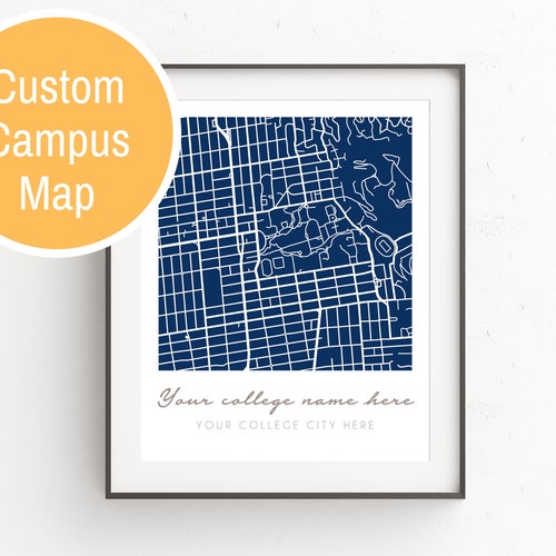 Custom Campus Map Personalized College Grad Gift Graduation | Etsy