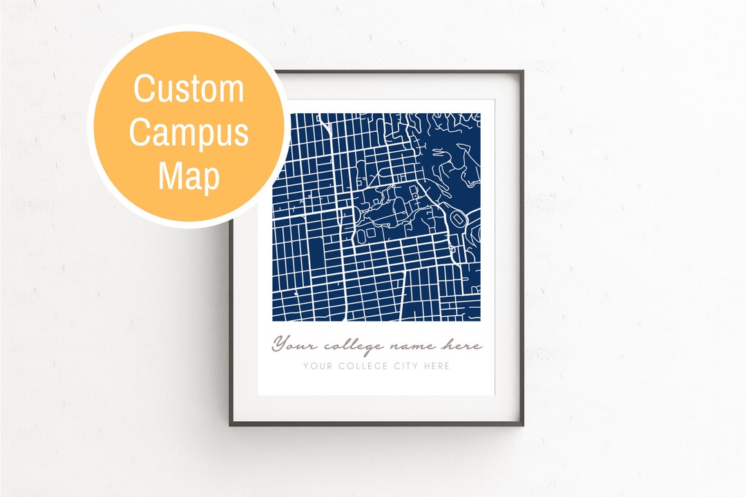 Custom Campus Map Personalized College Grad Gift Graduation - Etsy