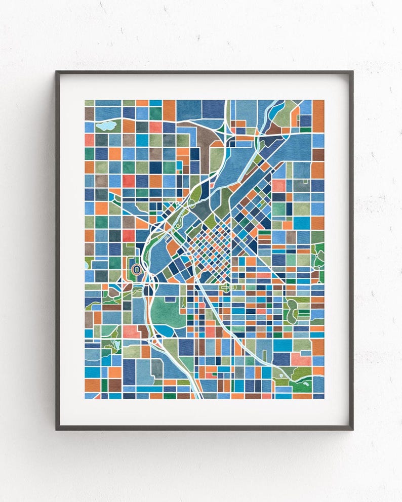 Denver Colorado Map, Watercolor Print - Etsy