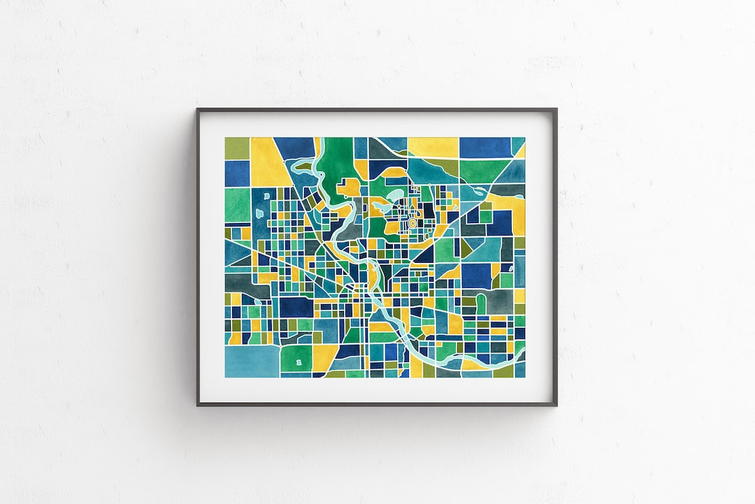 South Bend Indiana Map Art Watercolor Print Graduation Gift - Etsy