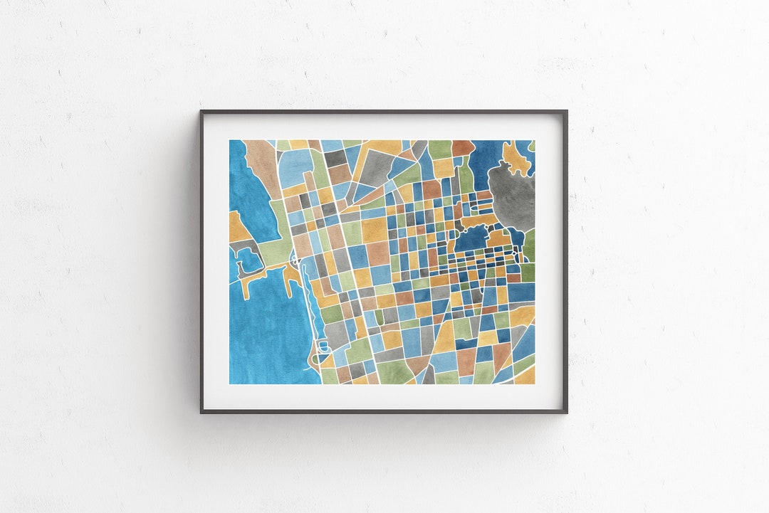 Berkeley California Map Art Watercolor Print Graduation - Etsy
