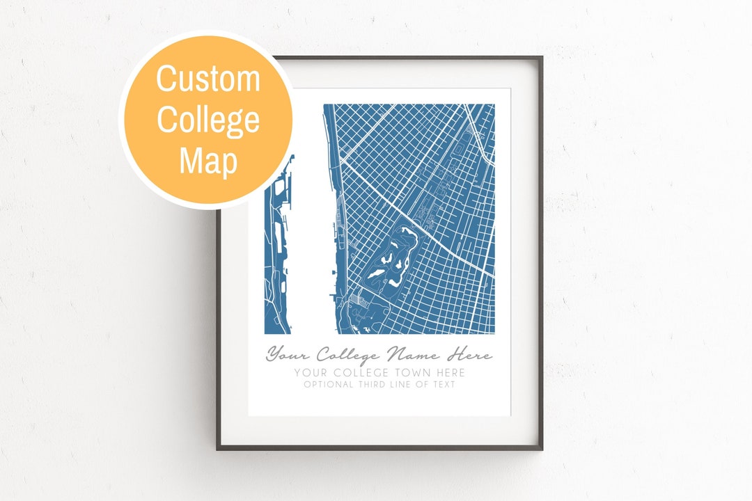 Custom College Map, Graduation Gifts, College Merch, Map Print - Etsy