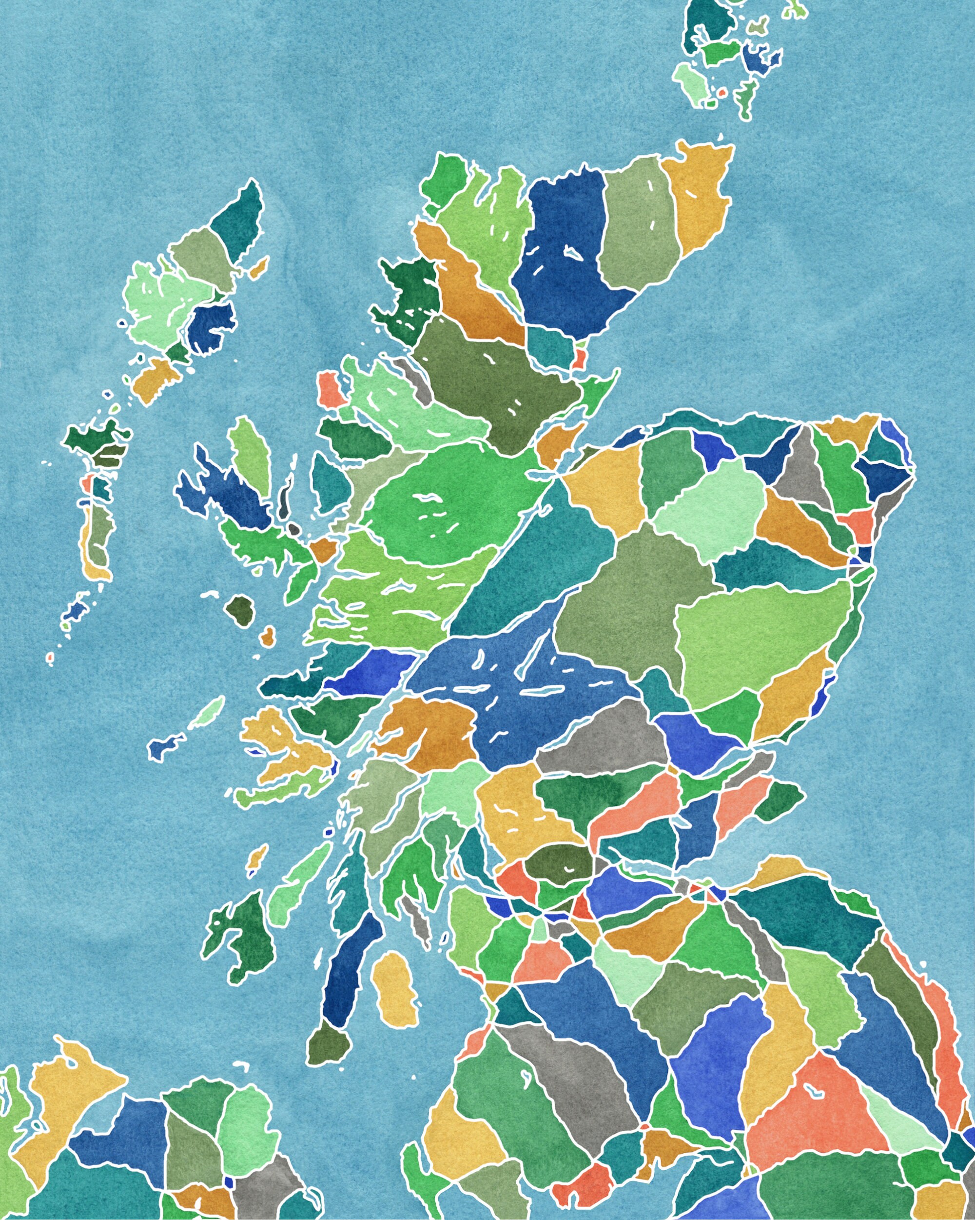 Scotland Print Map Art Watercolor Print Edinburgh Painting | Etsy