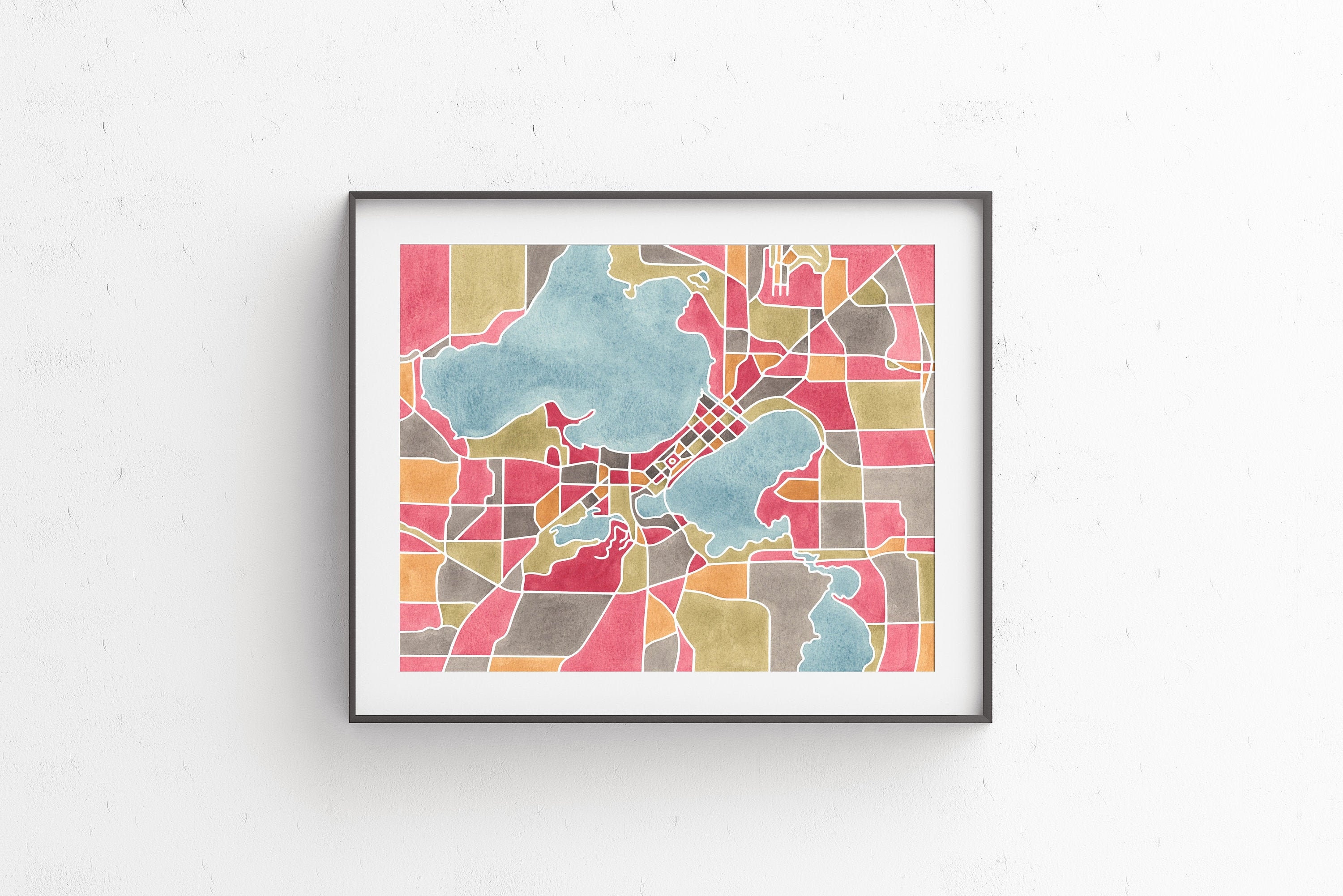 University of Wisconsin Madison WI Map Print Wall Art Poster Printable ...