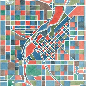 Denver Map Watercolor Print Denver Watercolor Colorado | Etsy