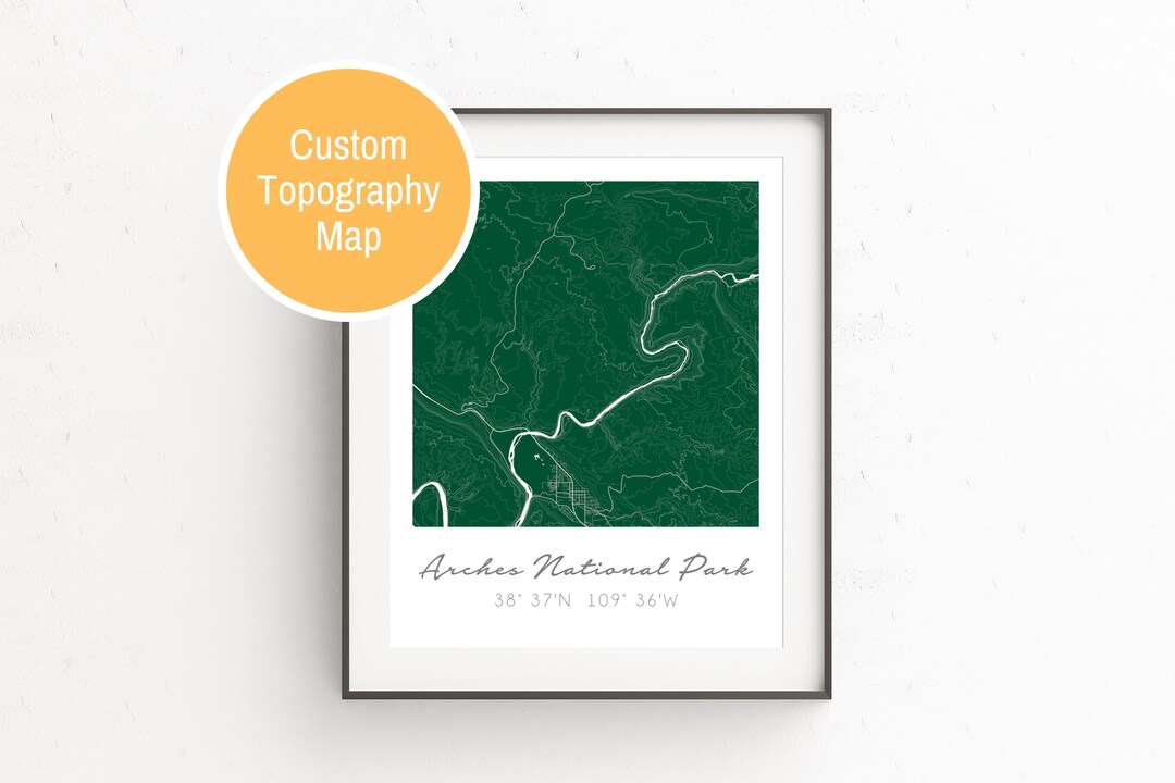 Custom Map Topography, Personalized Map, Topographic Map, National Park ...