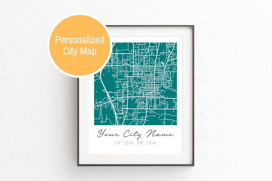 Personalized Map Art Custom Map Personalized T Art Etsy
