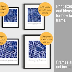 Personalized University Map Custom Map College Campus Dorm - Etsy