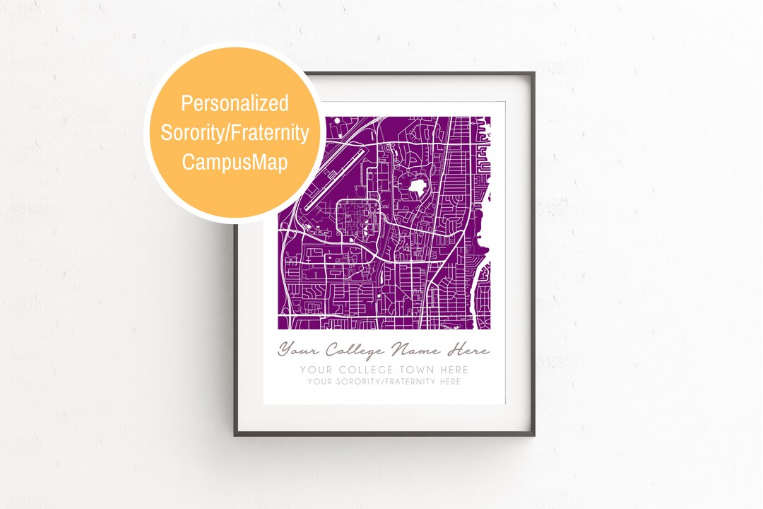 Personalized Sorority Gift, School Map, Graduation Gift - Etsy