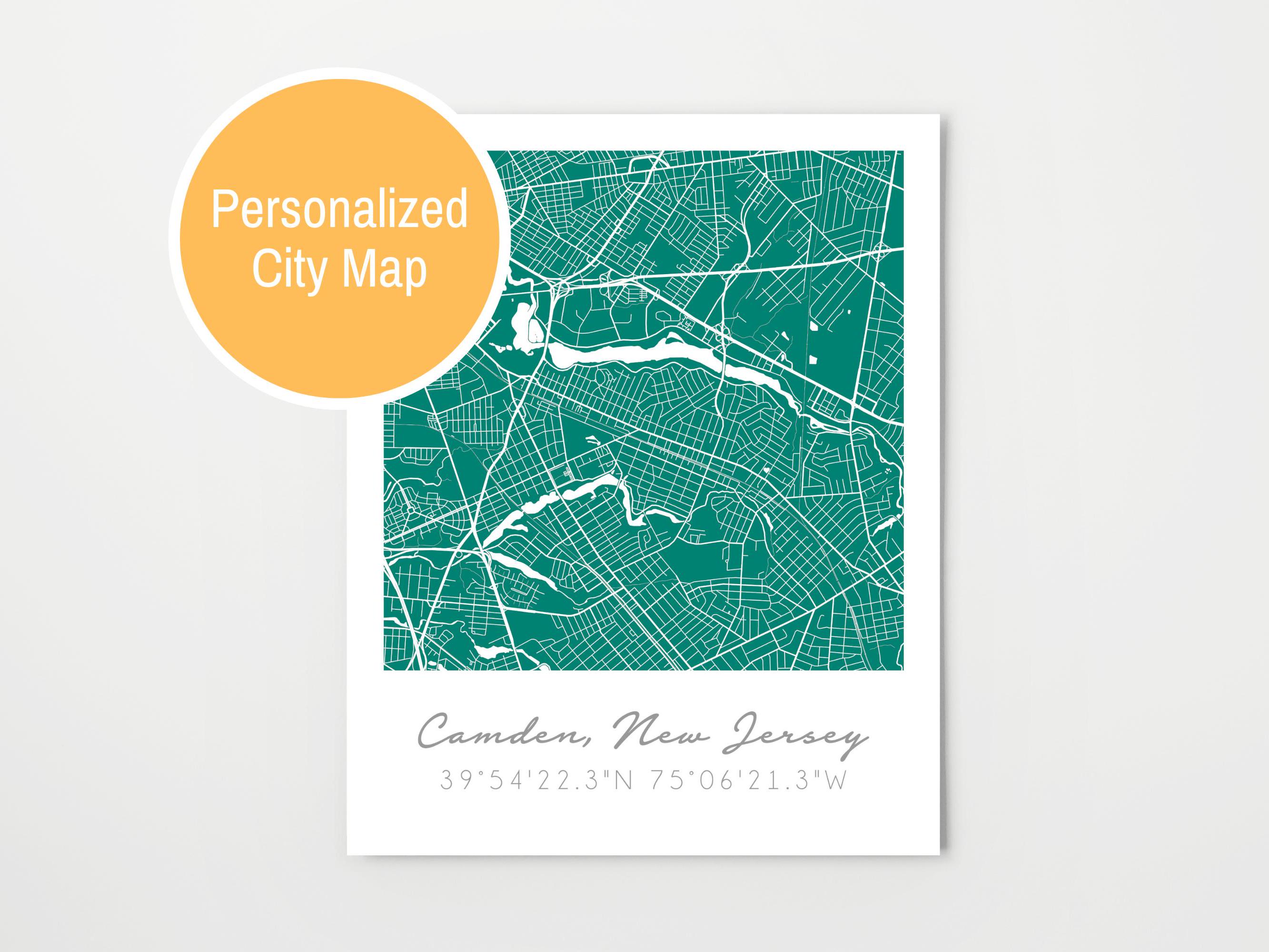 Personalized Map Art, Custom Map, Personalized Gift, Art Prints, City ...