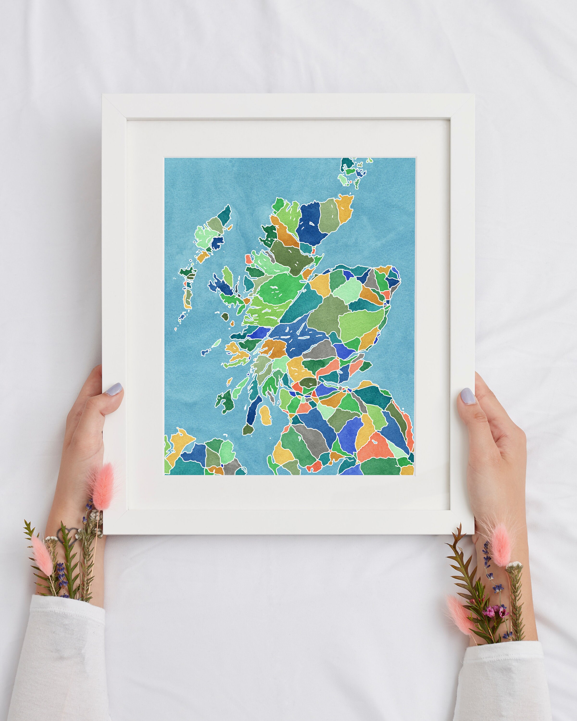 Scotland Print, Map Art, Watercolor Print, Scottish Gifts, Travel Gifts ...