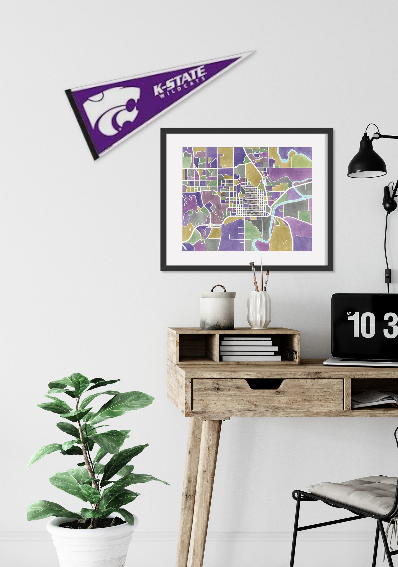 Manhattan Kansas, Map Art, Watercolor Print, Graduation Gift - Etsy