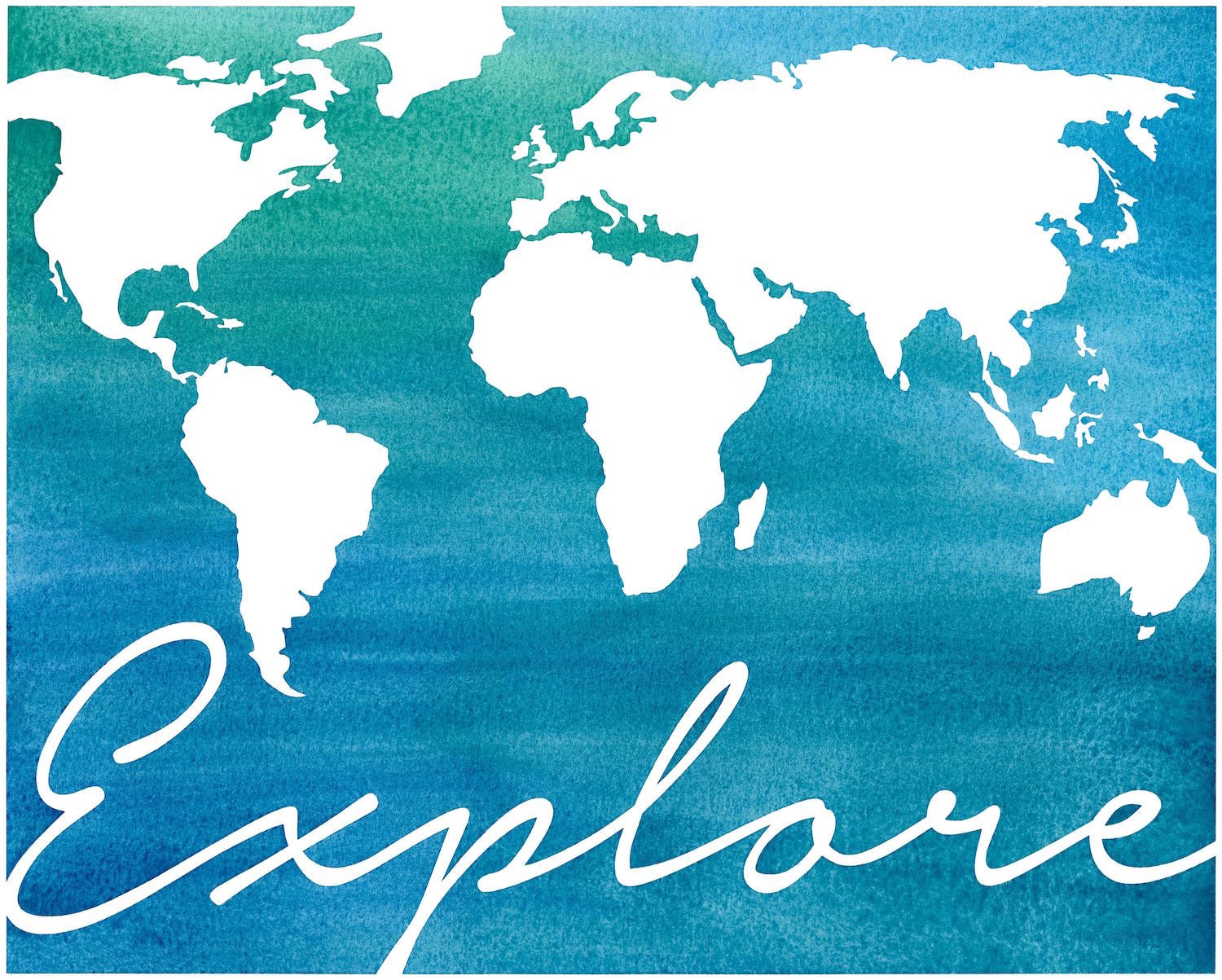 Explore World Map watercolor print world map prints travel | Etsy