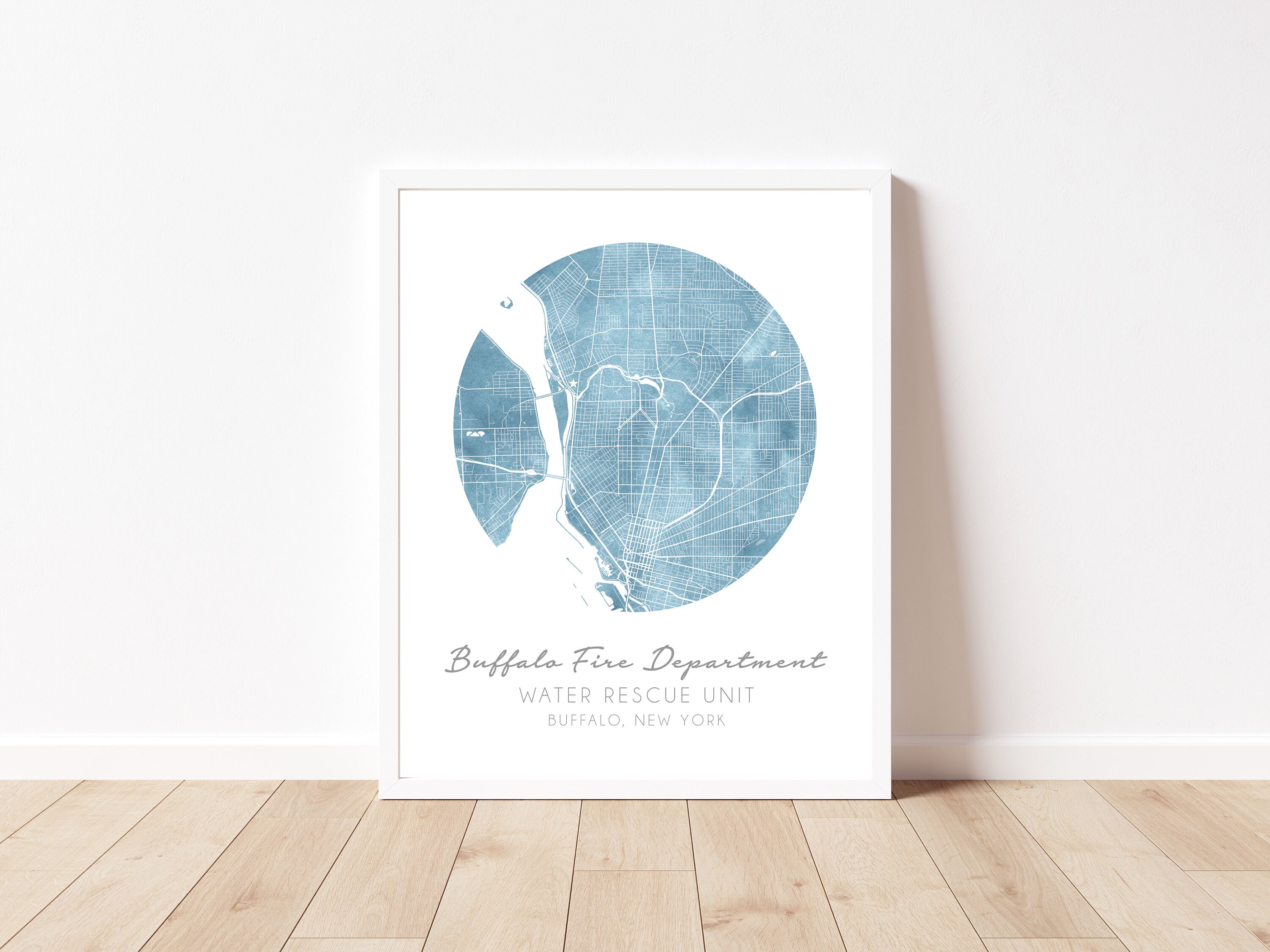 Custom Map, Firefighter Gift, Watercolor Print, Personalized Fire ...