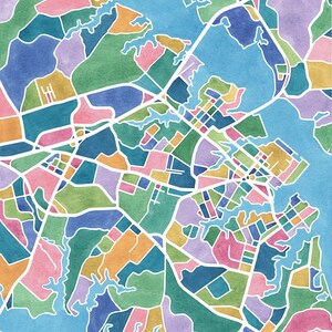 Custom City Map, Watercolor Painting, Hand Painted, Personalized Gift ...