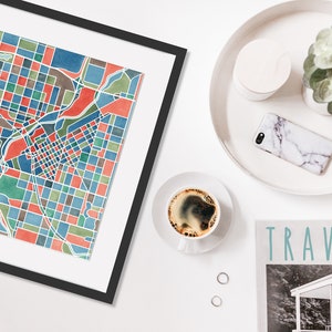 Denver Map Watercolor Print Denver Watercolor Colorado | Etsy