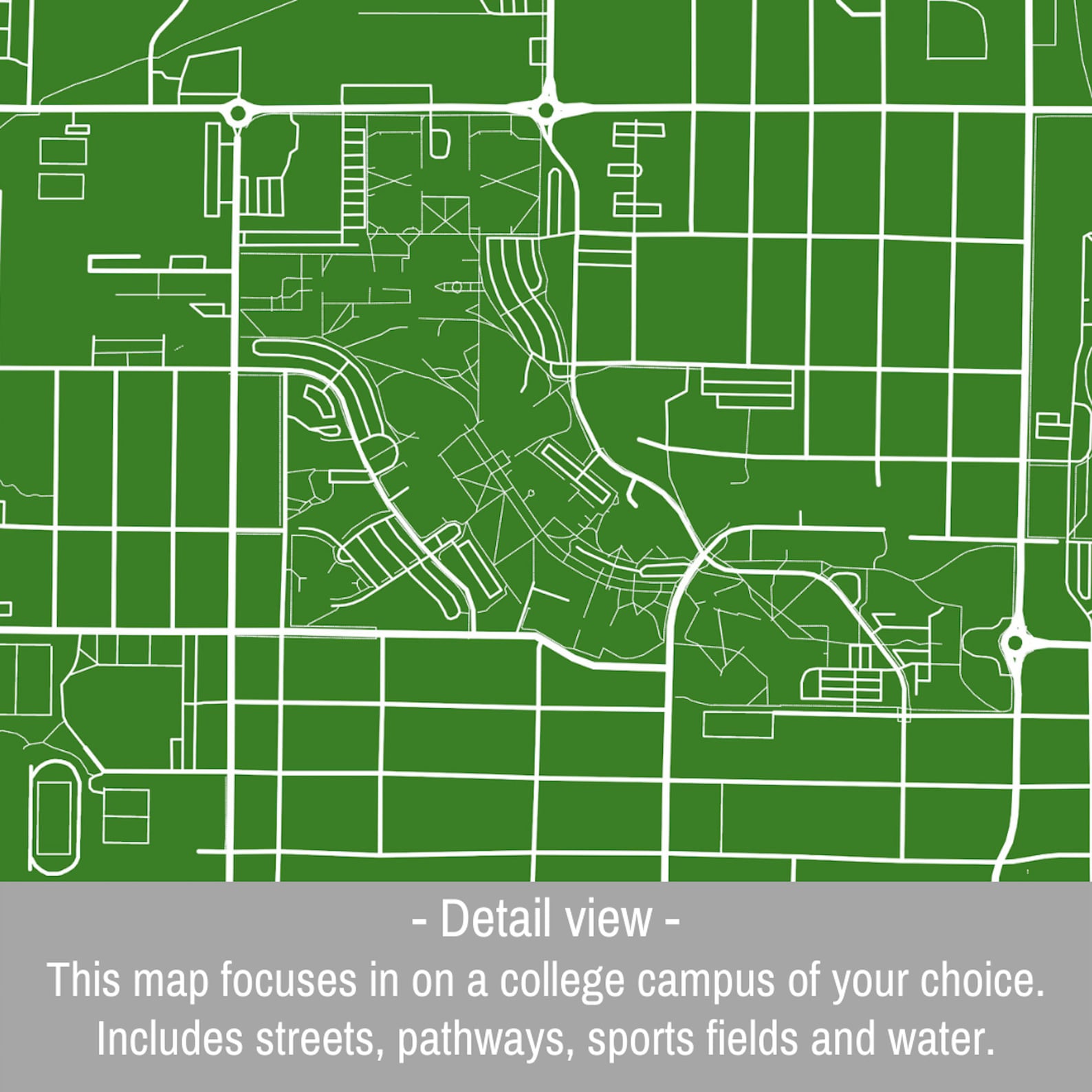 Personalized University Map Custom Map College Campus Dorm - Etsy