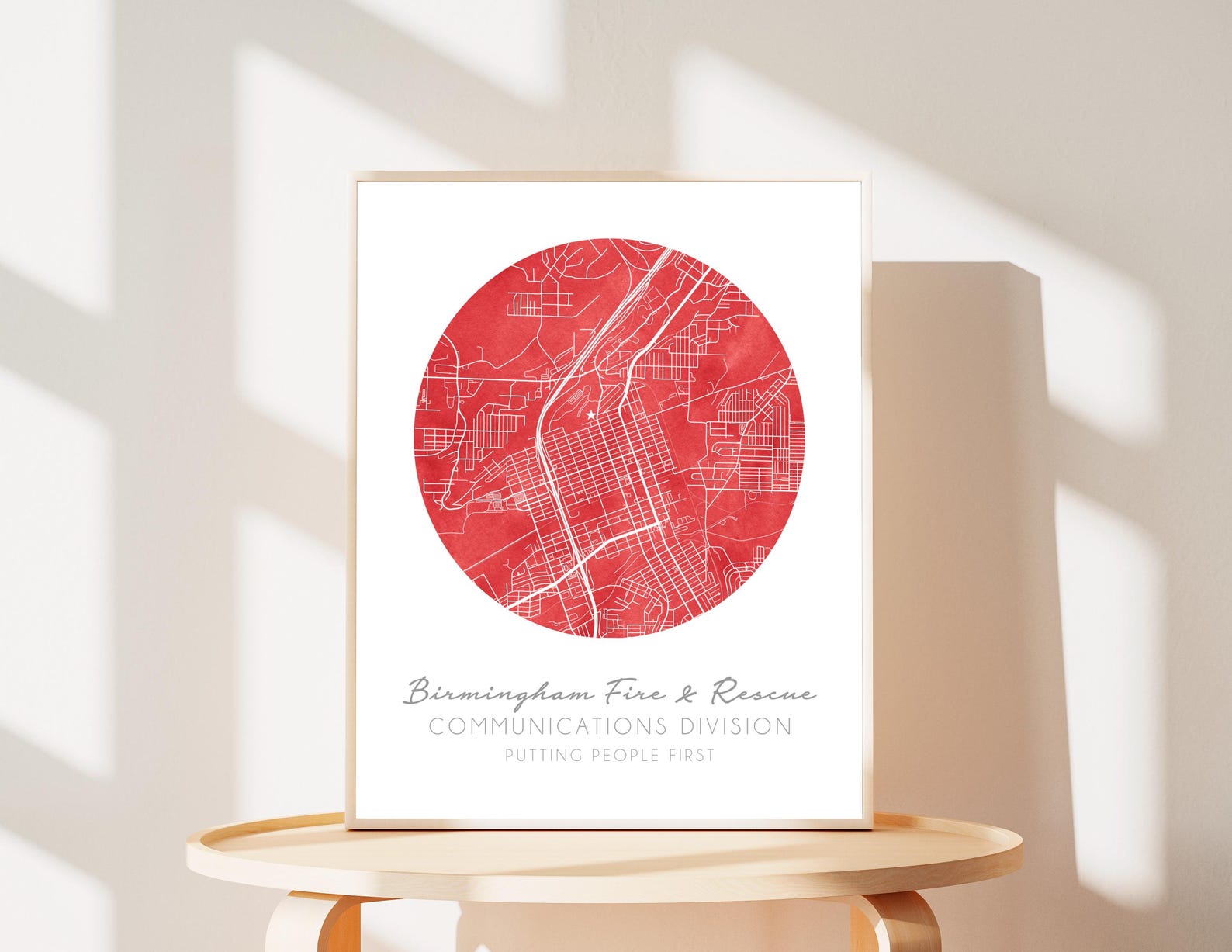Custom Map, Firefighter Gift, Watercolor Print, Personalized Fire ...