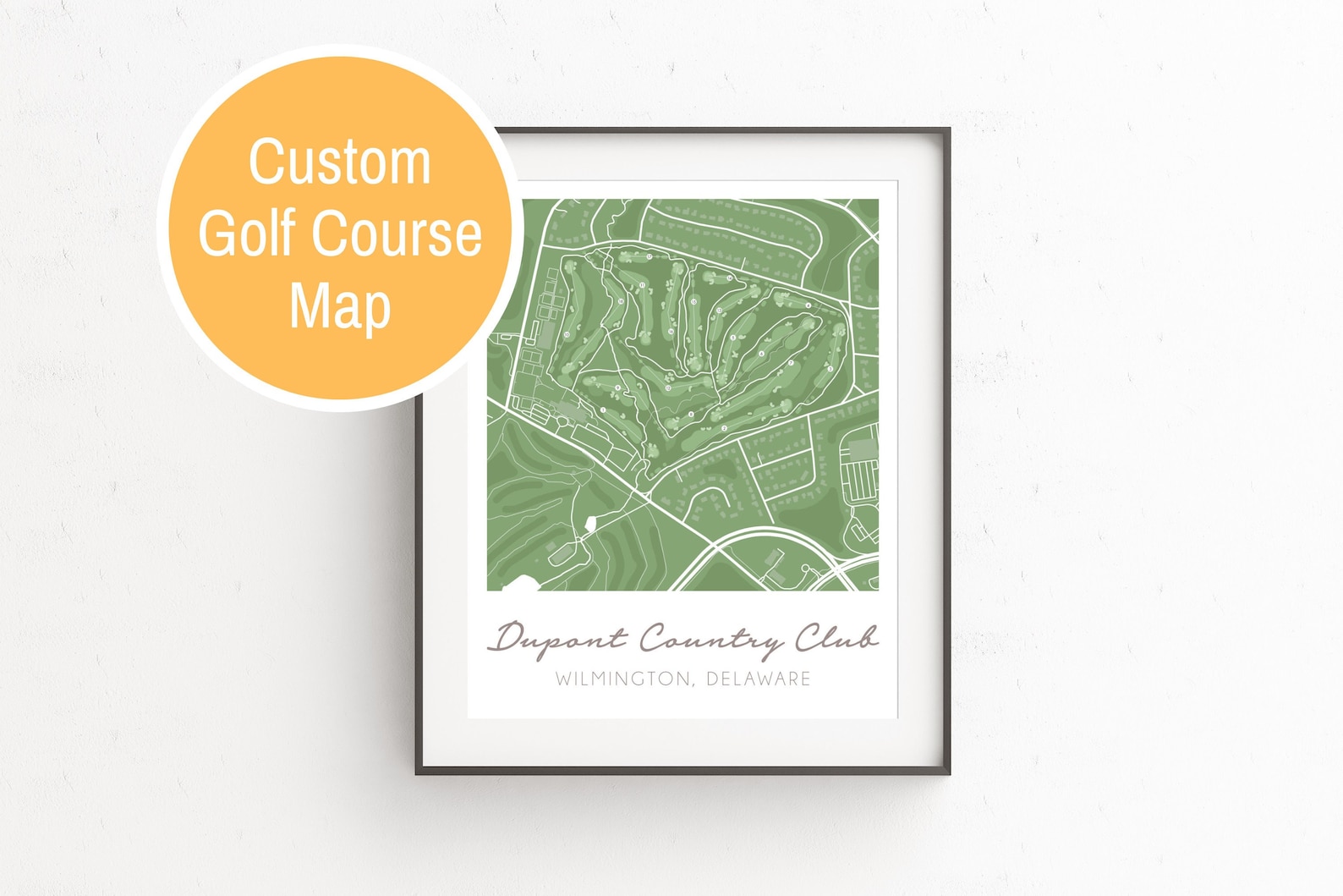 Personalized Golf Course Map Custom Map Art Print Golf Gifts - Etsy