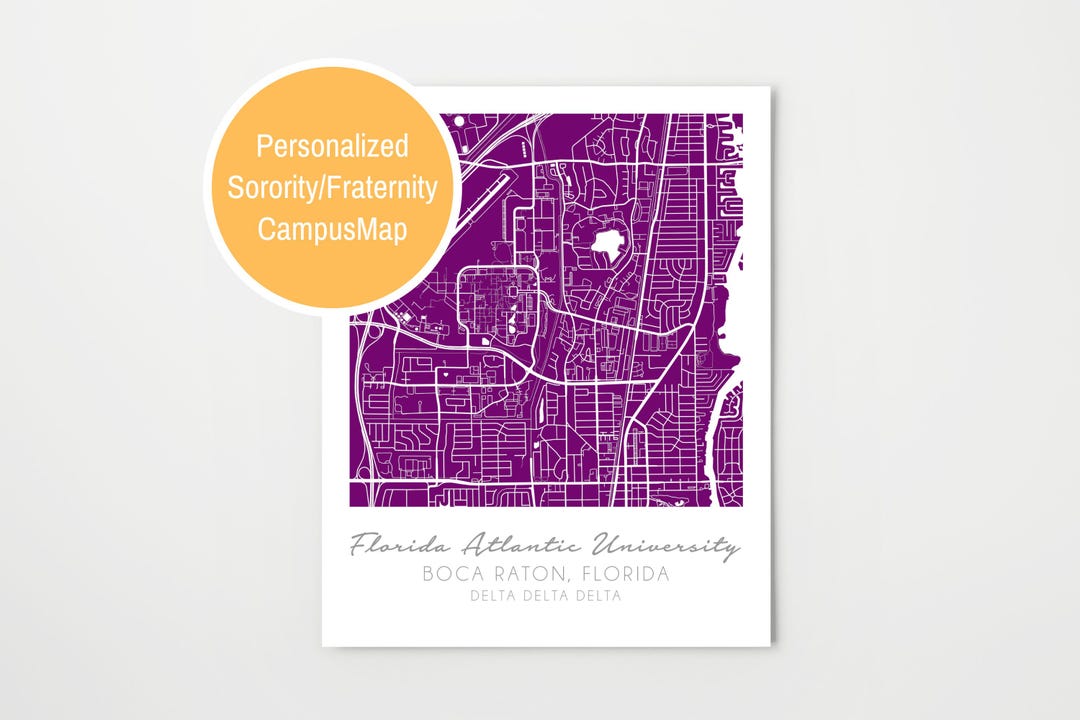 Personalized Sorority Gift, School Map, Graduation Gift - Etsy