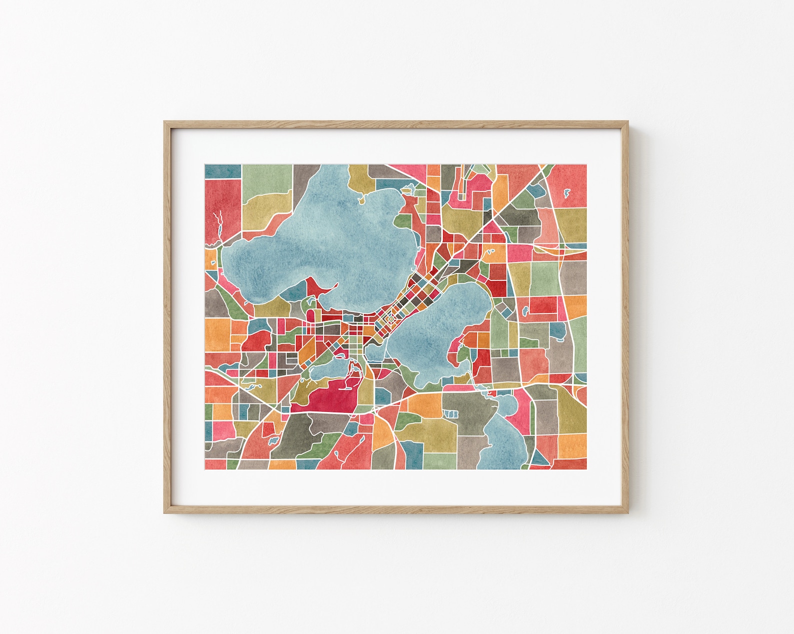 Madison Wisconsin Map Watercolor Print Graduation Gift Dorm - Etsy