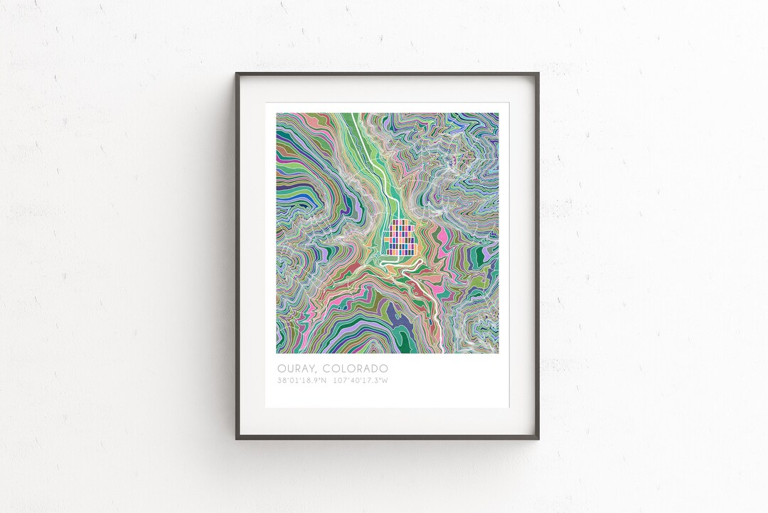Ouray Colorado Map, Watercolor Print, Topographic Map - Etsy